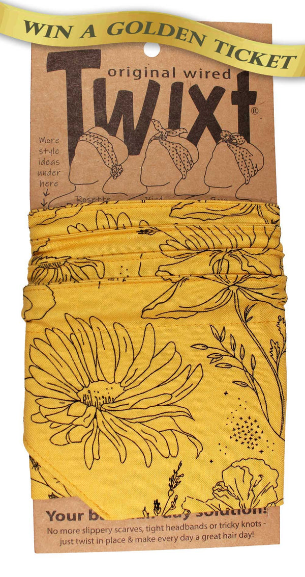 Floral Outline in Mustard - Twixt / Wired Head Wrap - AntiCraft - Not a ...