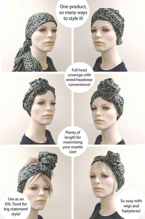 Zebra on Deep Green - Re-mixt / Wired Turban / Full Head Covering - Aki ...